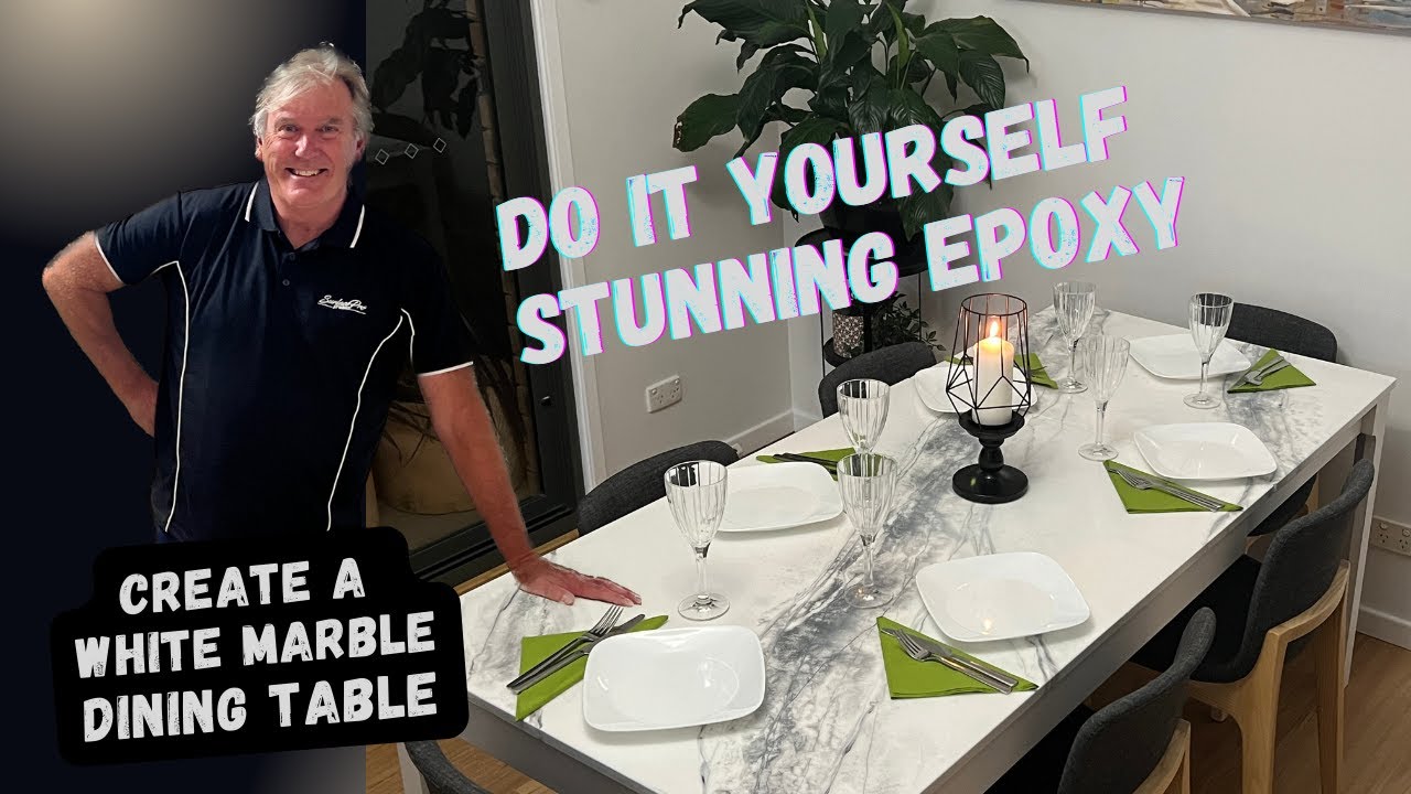 Beautiful white marble dining table, made like real marble using Epoxy ...