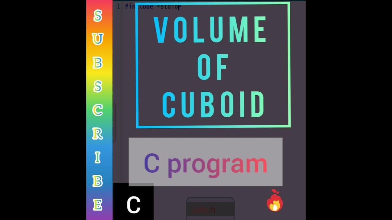 C Program To Find The Volume Of A Cuboid Volume Of Cuboid In C Code Shorts Ccode Coding 