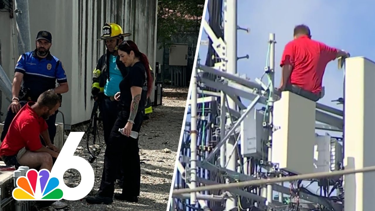 Man comes down hours after climbing Miami cell tower, shutting down ...