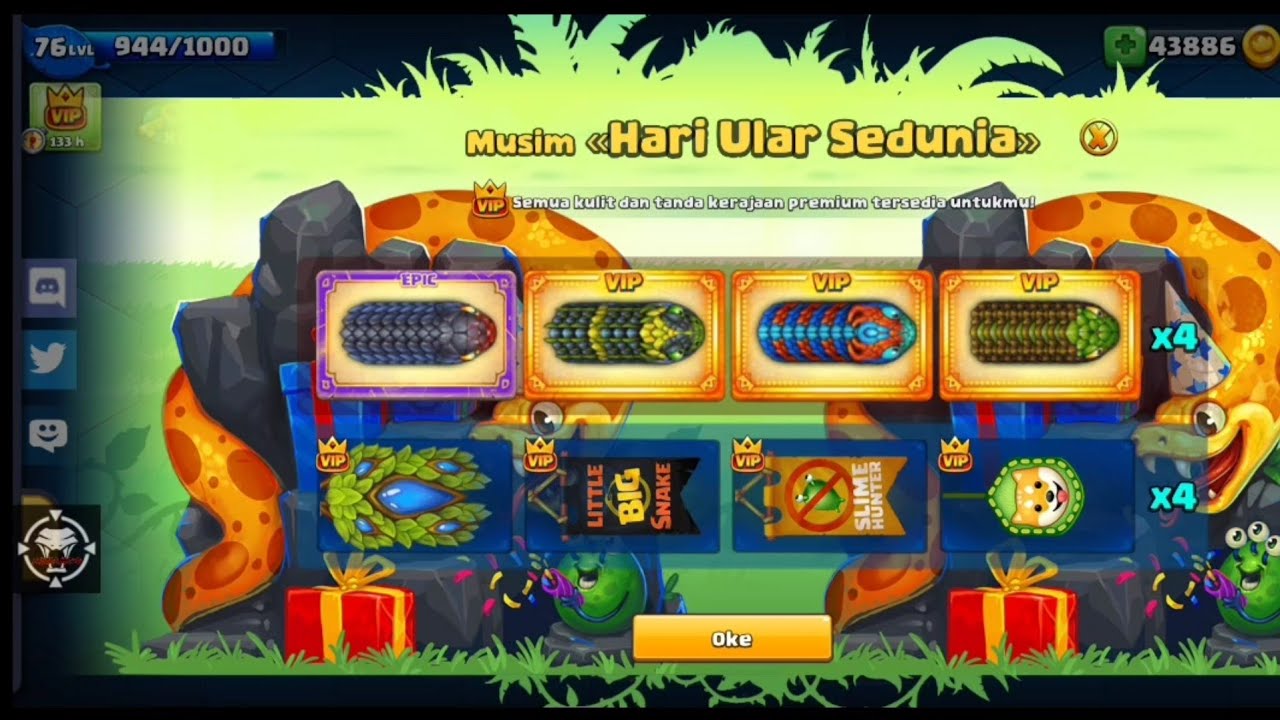 Update mod menu v2.6.45 Little Big Snake 🔴 New Skin 🐍 & New flag 🇮🇩 ...