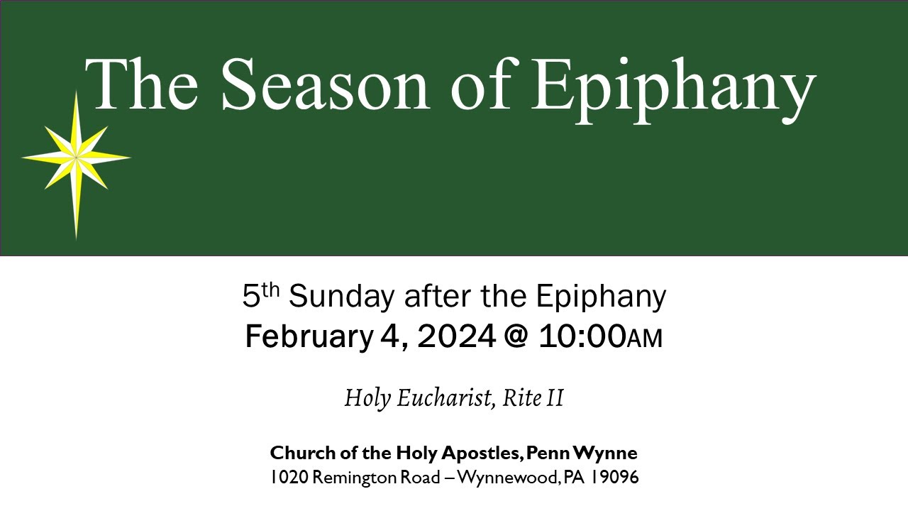 5th Sunday after the Epiphany, Holy Eucharist - Rite 2, February 4 ...