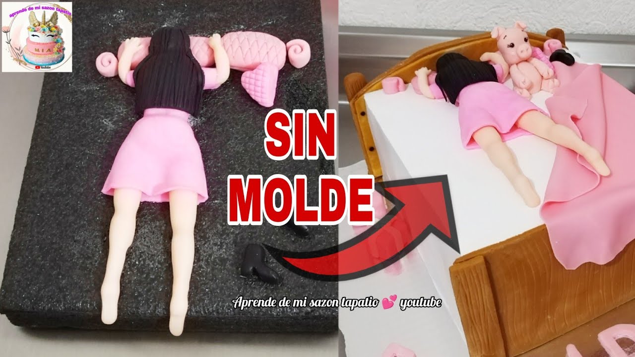 cómo hacer una mujer de fondant | how to make a fondant woman , monita de fondant sin molde ...
