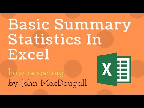 9 Ways to View Basic Summary Statistics in Excel - YouTube