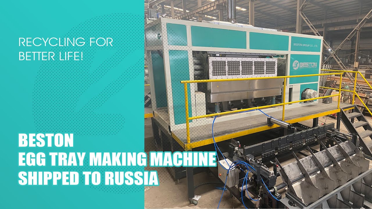Shipment of BTF5-8 Fully Automatic Egg Tray Making Machine - YouTube