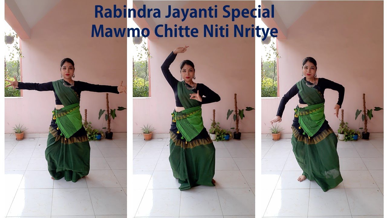 Momo chitte niti nritye | Dance cover | Rabindra Jayanti Special ...