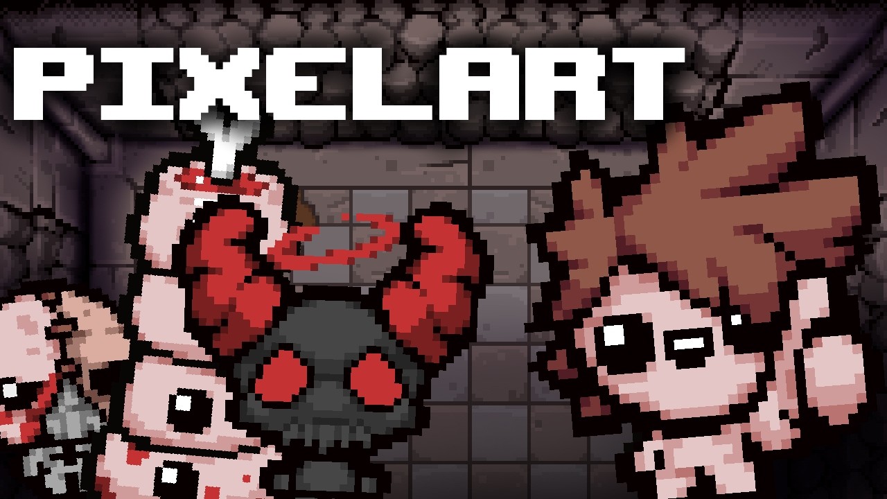 how to make pixelart in The Binding Of Isaac Artstyle - YouTube