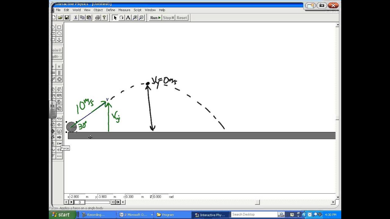 Projectiles-Maximum Height Angled (even surface).wmv - YouTube