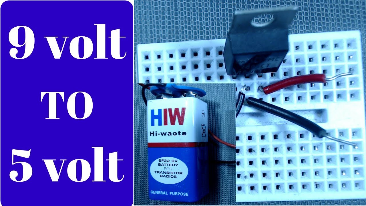 how to get 5 volts from a 9 volt battery - YouTube