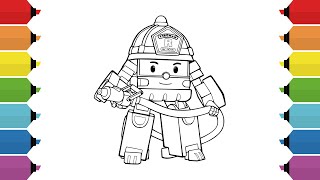 Coloring Robocar POLI Roy Coloring Page for Kids | Doovi