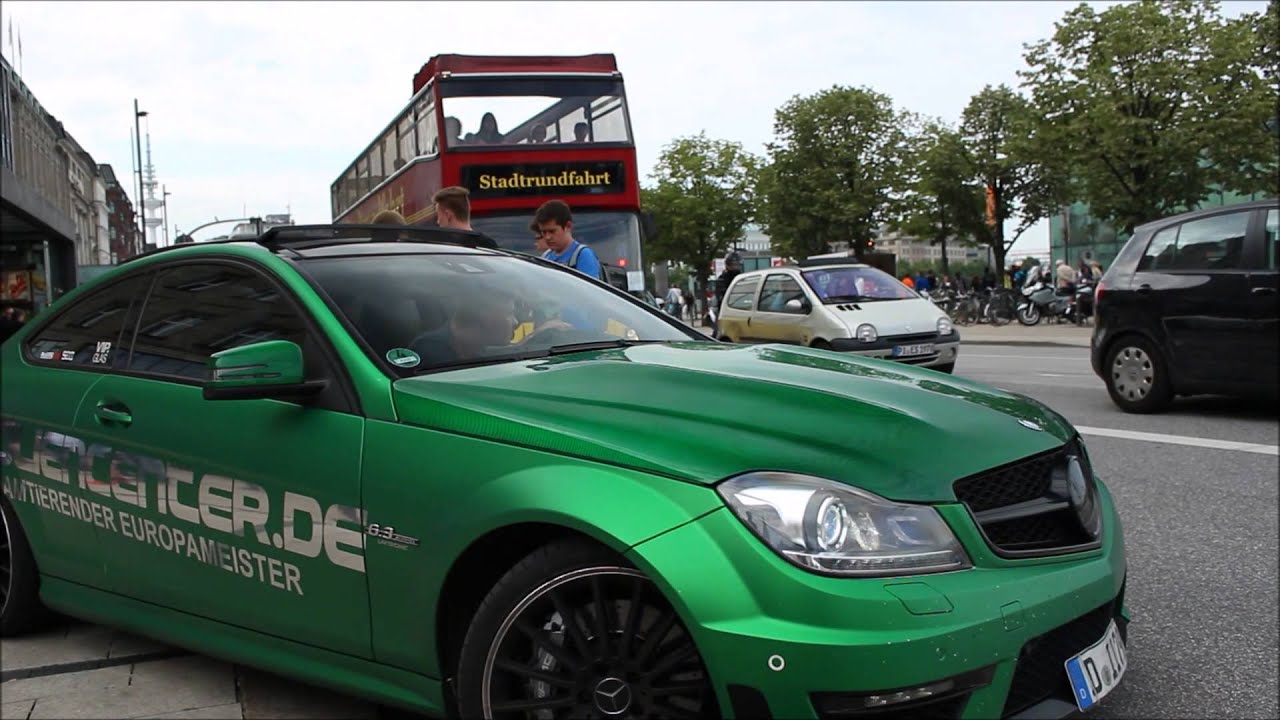 GREEN C63 AMG & 458 Speciale in Hamburg - LIMIT REVS and more - YouTube