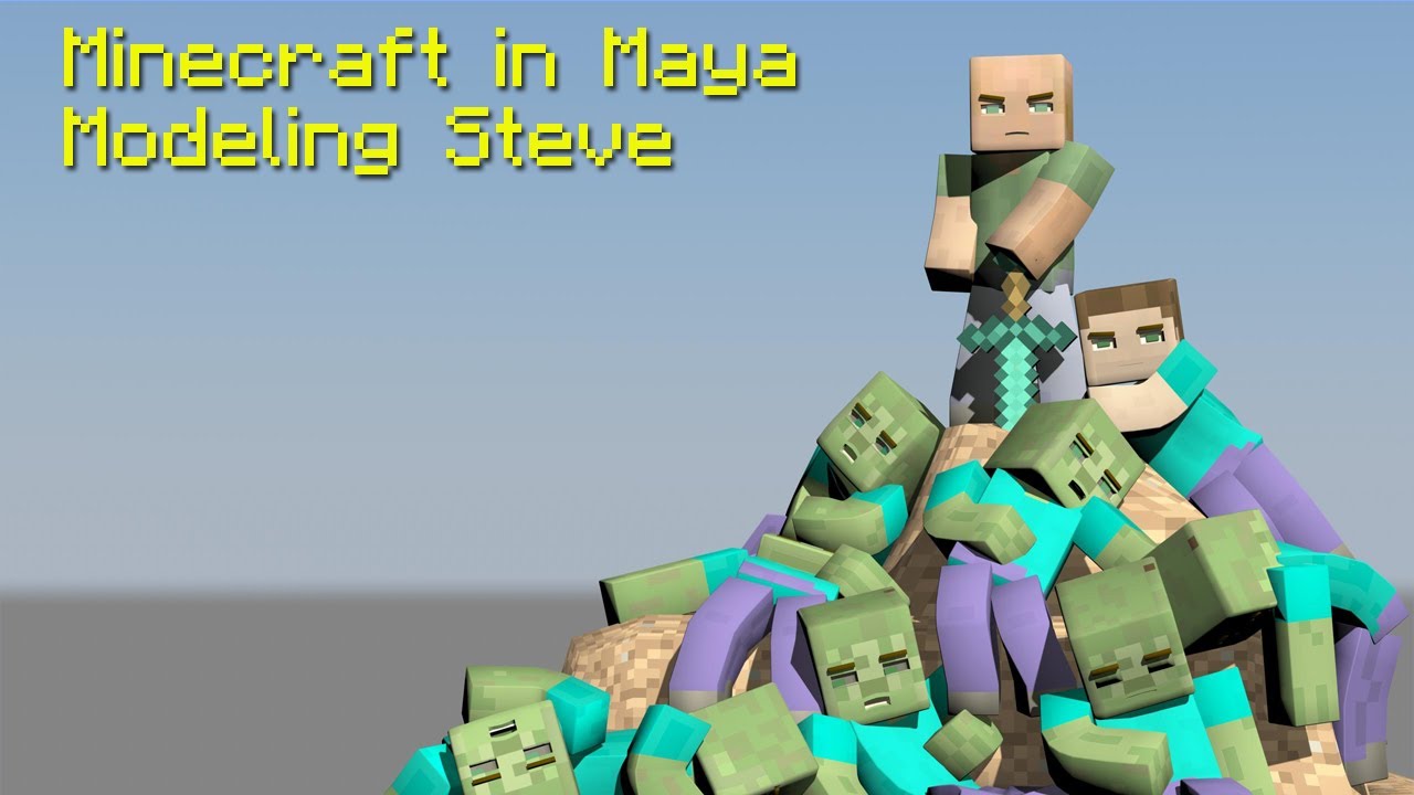 Minecraft in Maya 3D Animation Tutorial - Modeling Steve - YouTube