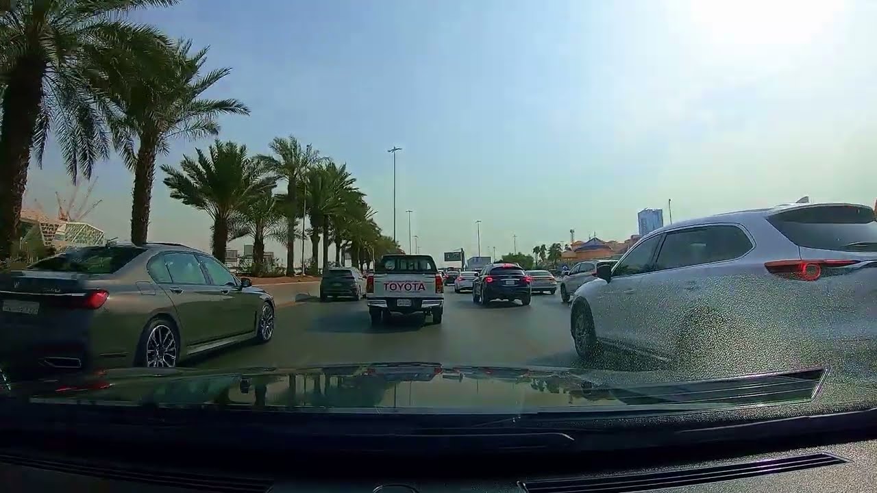 ASMR driving on the Riyadh, Ring Road from Exit 1 to Exit 11 (no talk ...