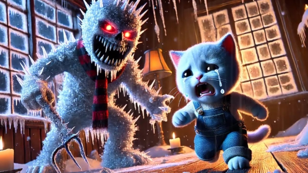 Frozen Terror Kitten Battles the Snow Monster💦🔥|| #catstorry #catai # ...