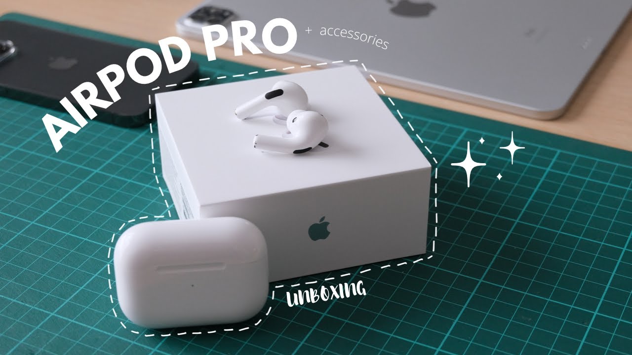 AirPod Pro Aesthetic Unboxing + Accessories + Setup - YouTube