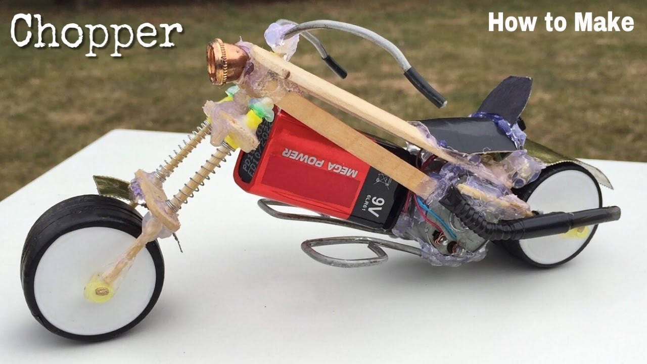 How to Make a Motorcycle Out of Popsicle Sticks and DC Motor - Awesome ...