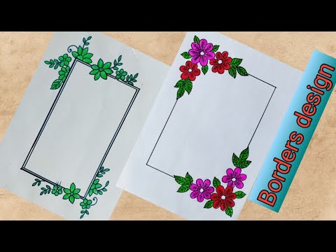 Unique Borders design for Project Work | How to draw Corner Border ...