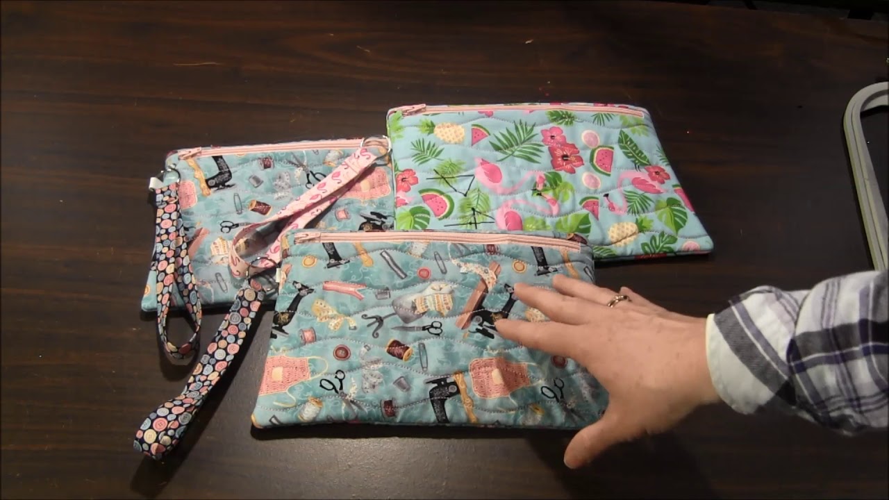 Machine Embroidered Wristlet - YouTube