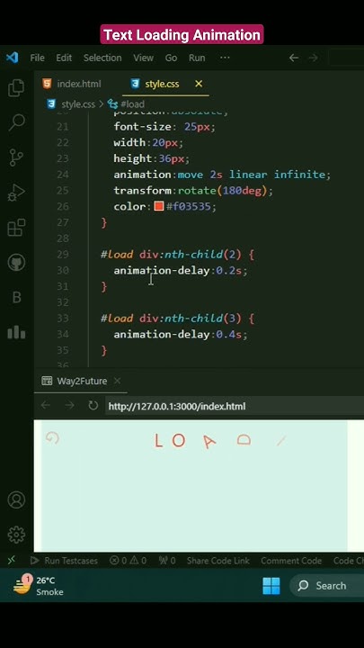 Text Loading Animation Nodejs Csstutorials Htmlcss Htmlcsswebsite Htmltutorial Jstutorial