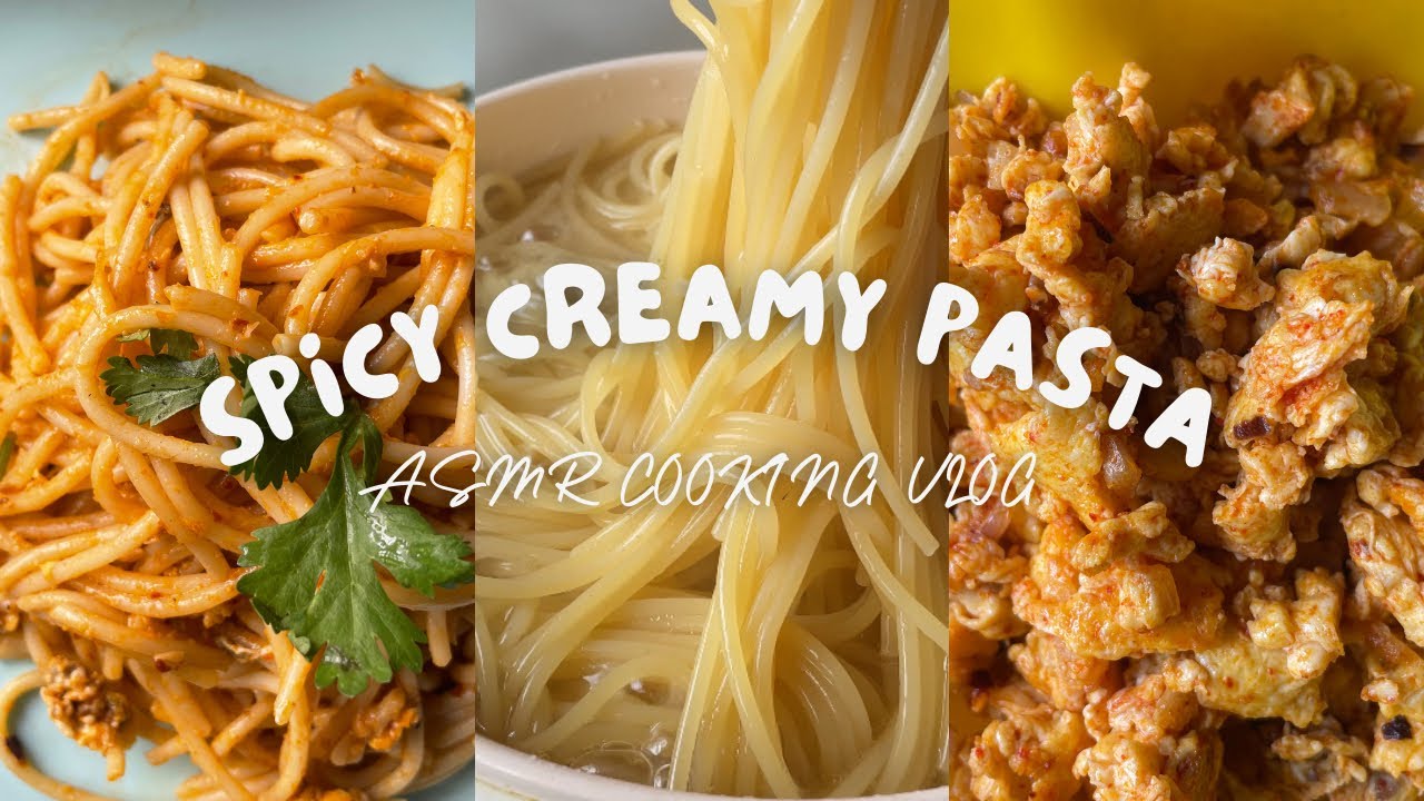 Spicy Pasta Recipe ASMR | Creamy & Fiery Pasta Cooking Sounds - YouTube