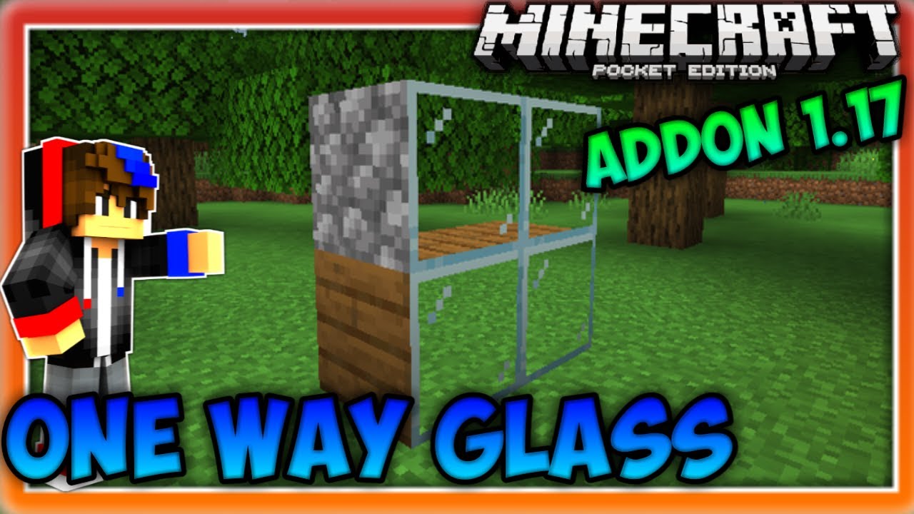 ONE WAY GLASS ADDON MCPE | ONE WAY GLASS MOD MINECRAFT PE - YouTube