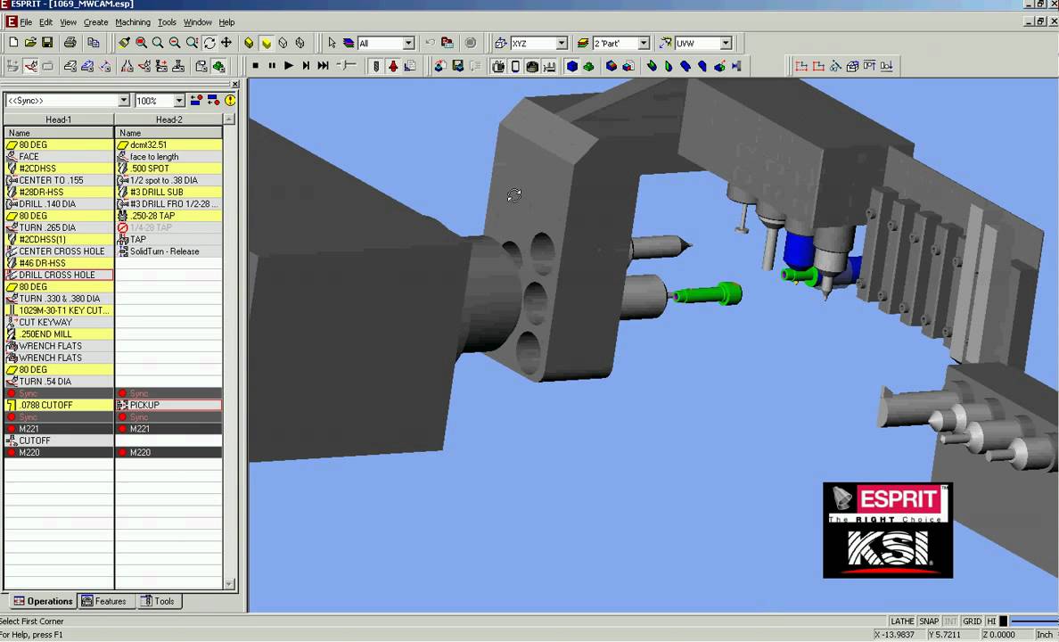 KSI - Esprit CAM Software Demo - YouTube