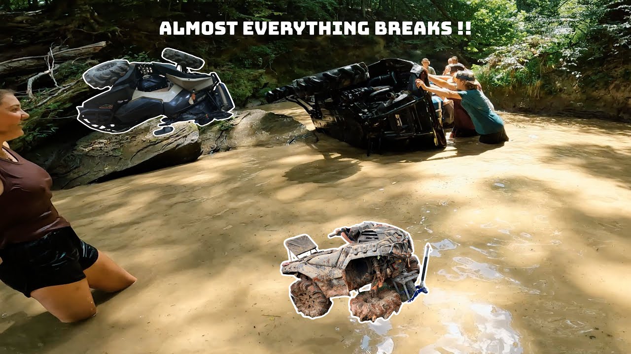 SXS ROLLED IN CREEK!!! Mud Mania Pine Lane Atv Trails!! - YouTube