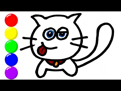 How To Draw a Cute Cat | Bolalar uchun mushuk rasm chizish | рисунок ...