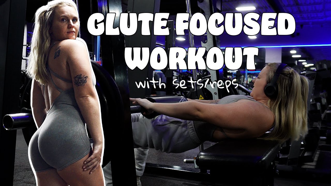 Glute Focused Leg Workout - ONLY 4 EXERCISES With Sets and Reps! - YouTube
