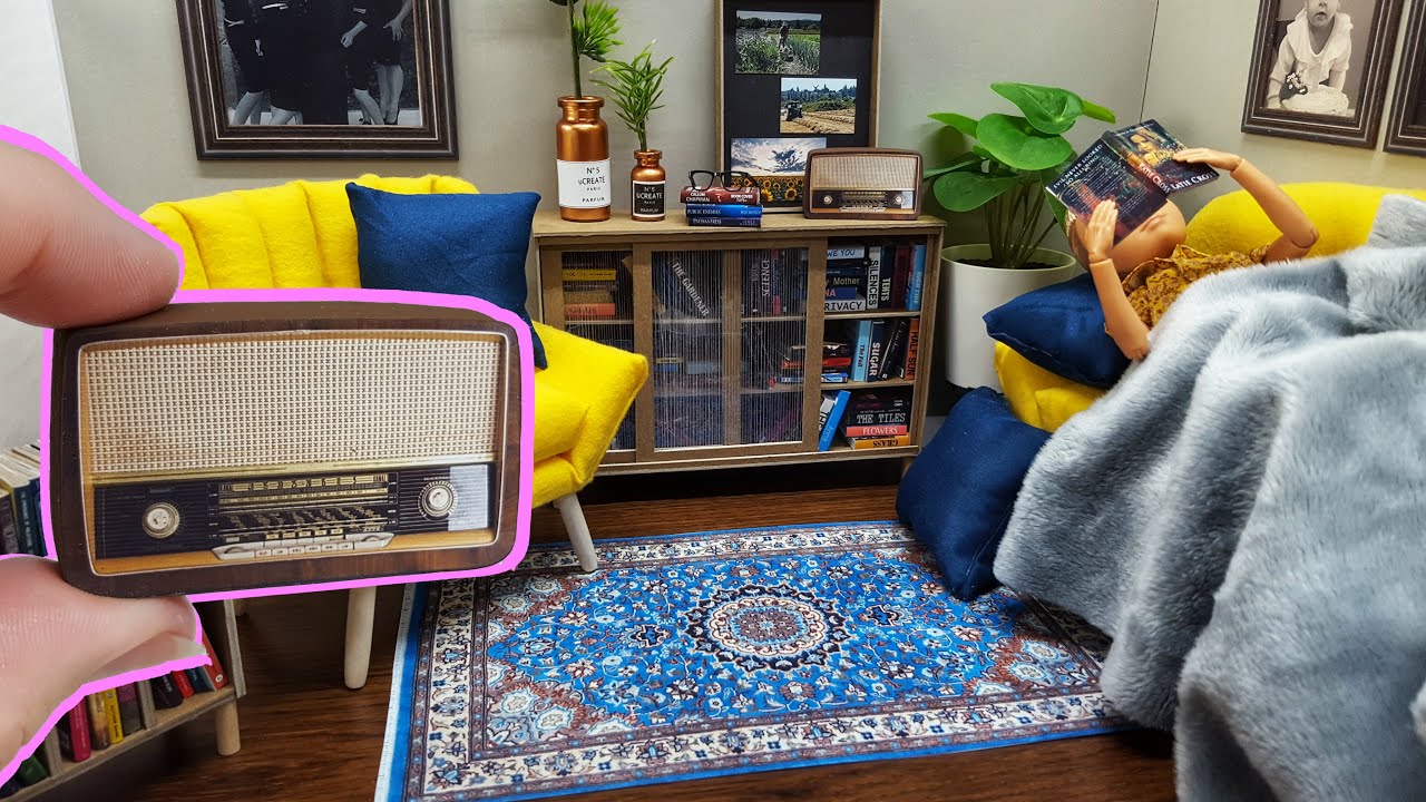 DIY - Doll Living Room with Accessories - YouTube