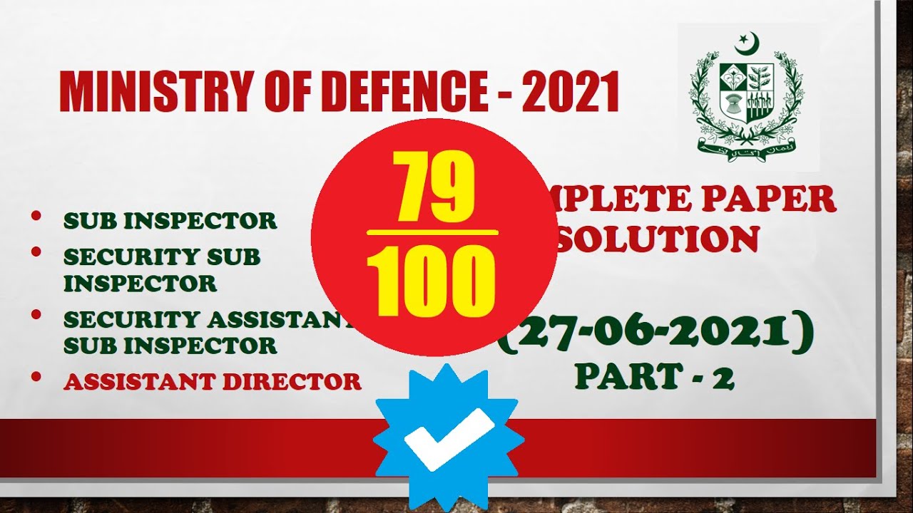 MOD Test 27-06-2021 | Complete Paper Solution | Sub Inspector ...