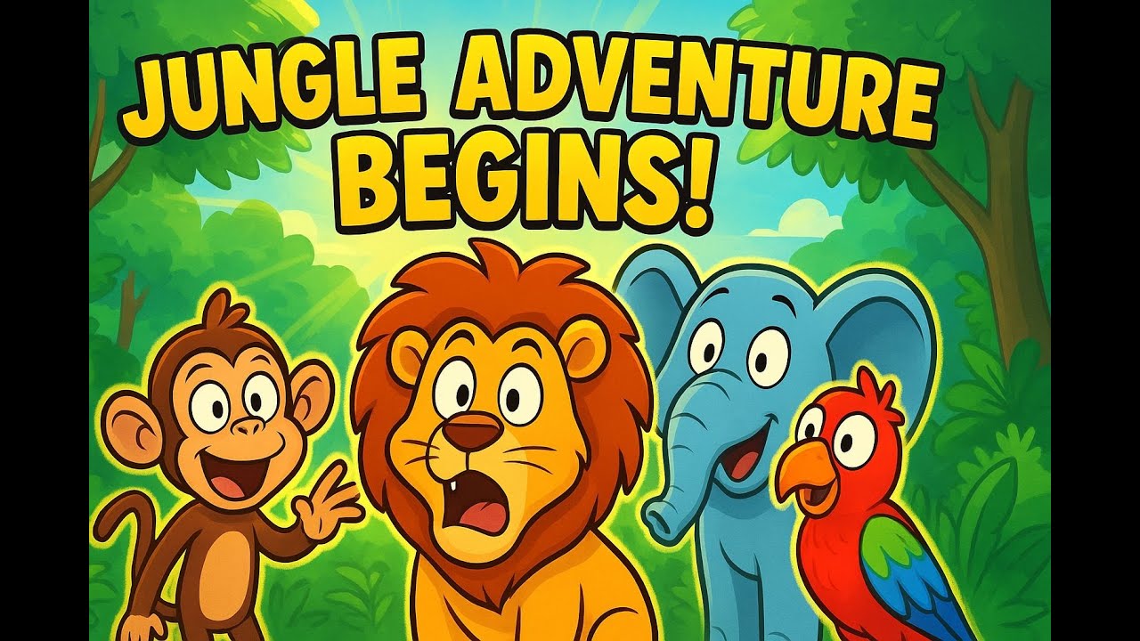 "Funny Animal Jungle Adventure | Kids Cartoon Jungle Story | Wild ...