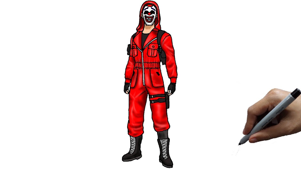How to draw red criminal bundle free fire - YouTube