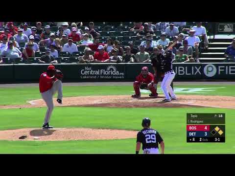 Ronny Rodriguez conecta doble Vs Boston Red Sox(Spring Training 2019)