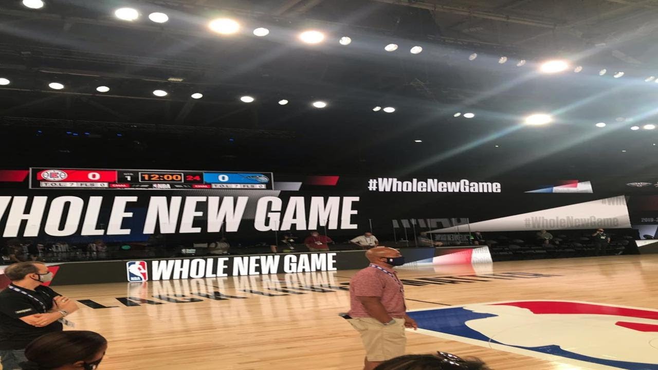First look at the Official NBA Bubble courts in Orlando - YouTube