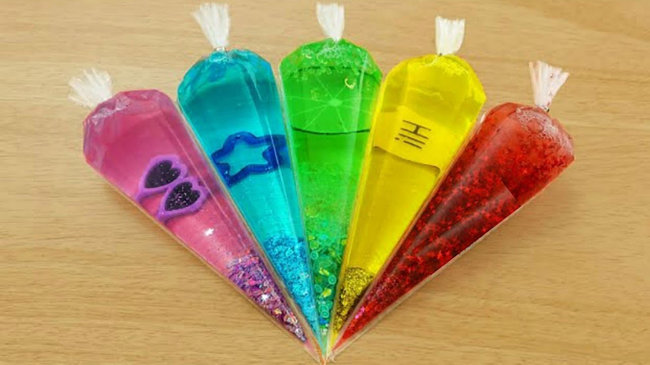 Making Super Pigment Slime with Piping Bags | Super Glossy Slime #슬라임 ...