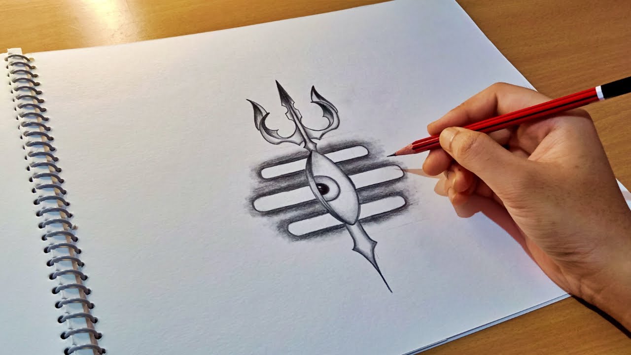 trishul drawing | trishul tattoo drawing | how to draw a trishul ...