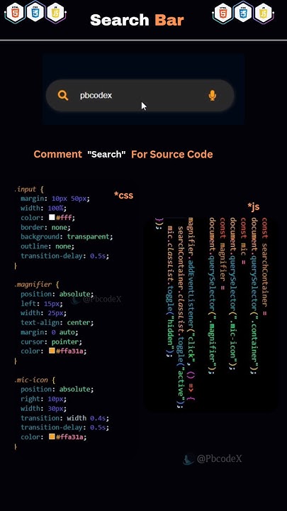 Create Animation Search Via Html Css Javscript Webdev Uiux Project Frontend Webdesign