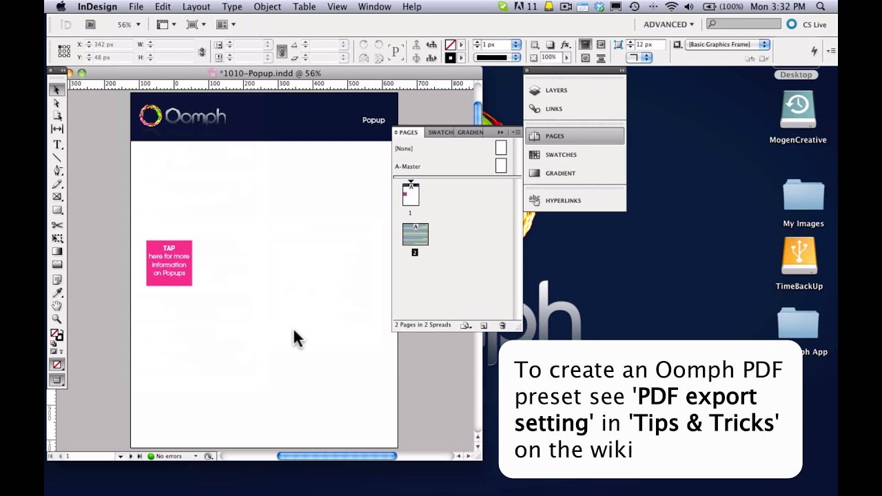 Creating a Popup widget using InDesign for Oomph - YouTube
