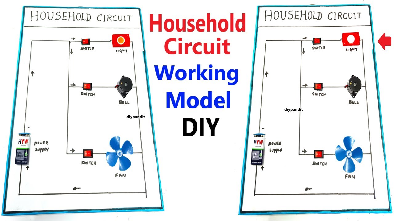 household circuit working model for science project exhibition - diy ...