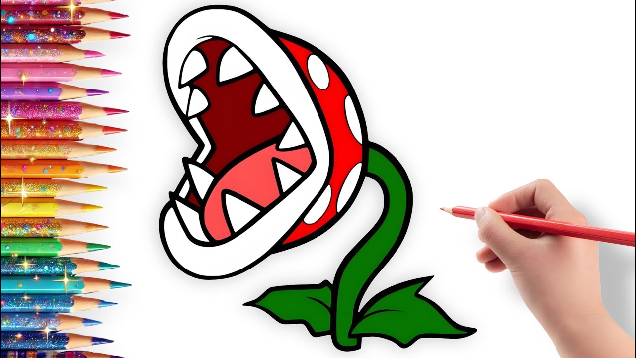 How to draw a Cute Super Mario Plant 🌵| Drawing and Painting for Kids ...