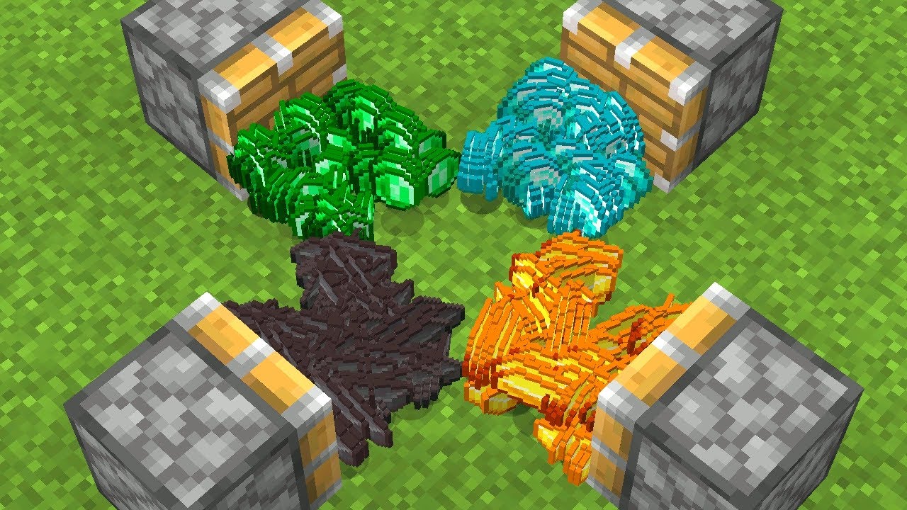 diamonds + gold + netherite + emeralds = ??? - YouTube