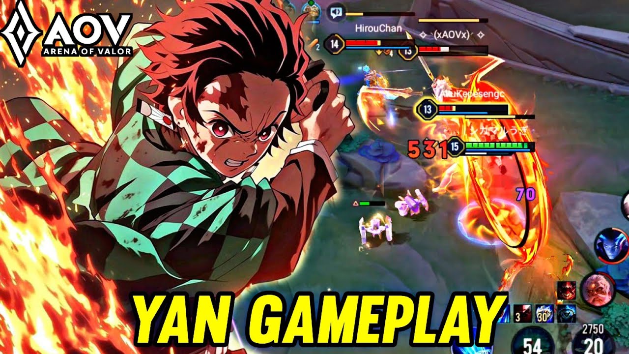 AOV : YAN/TANJIRO GAMEPLAY | HINOKAMI KAGURA - ARENA OF VALOR LIÊNQUÂNMOBILE ROV - YouTube