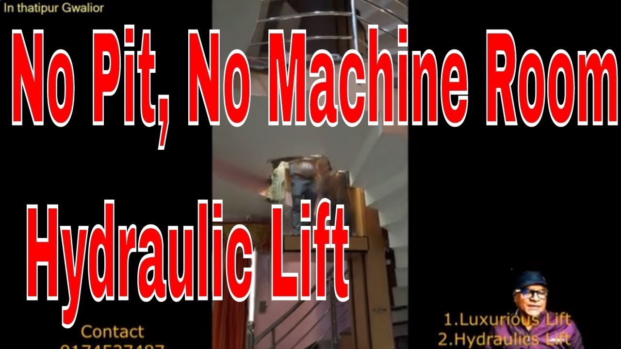 No Pit No Machine Room Hydraulic Lift Between Stairs For Your Domestic ...