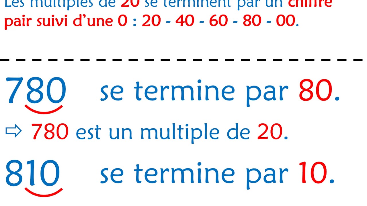CAL 6 27 Reconnaître les multiples de 20, de 25 - YouTube