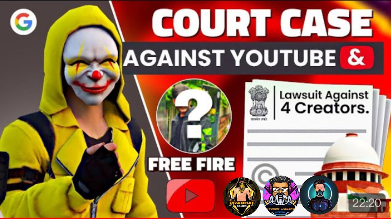PLEASE SUPPORT 🙏 Court Case Against 3 Free Fire Creators & Youtube ...