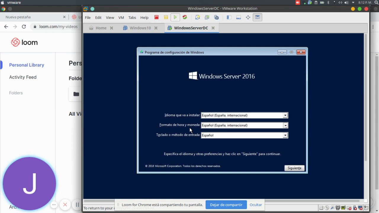 Vídeo Tutorial de Instalación de Windows Server 2016 en VMWARE - YouTube