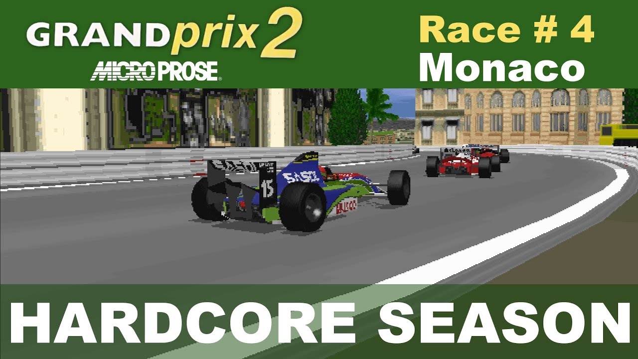 Microprose Grand Prix 2 - Race #04 - Monaco (Hardcore Season) - YouTube