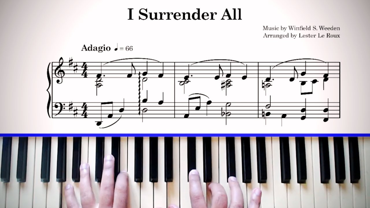 I Surrender All | Easy Piano Arrangement | Instrumental - YouTube