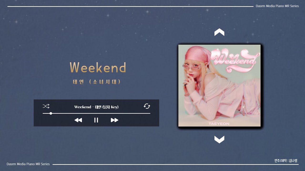 [Piano MR] Weekend - 태연 (남자 Key) - YouTube