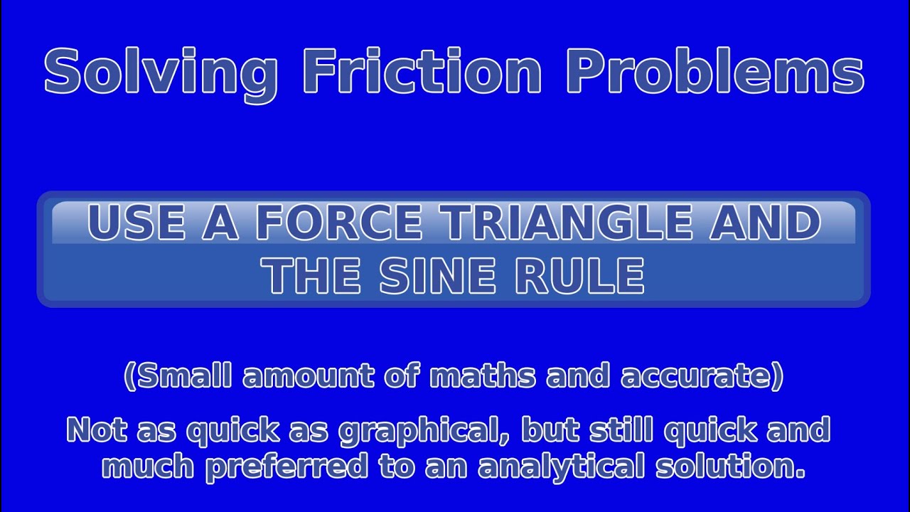 Mechanics - Friction - Sine Rule (mixed graphical/analytical solution ...